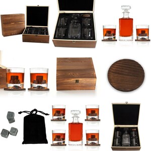 Add Your Logo Brand Customized Wood Box Decanter Set - Personalized ...