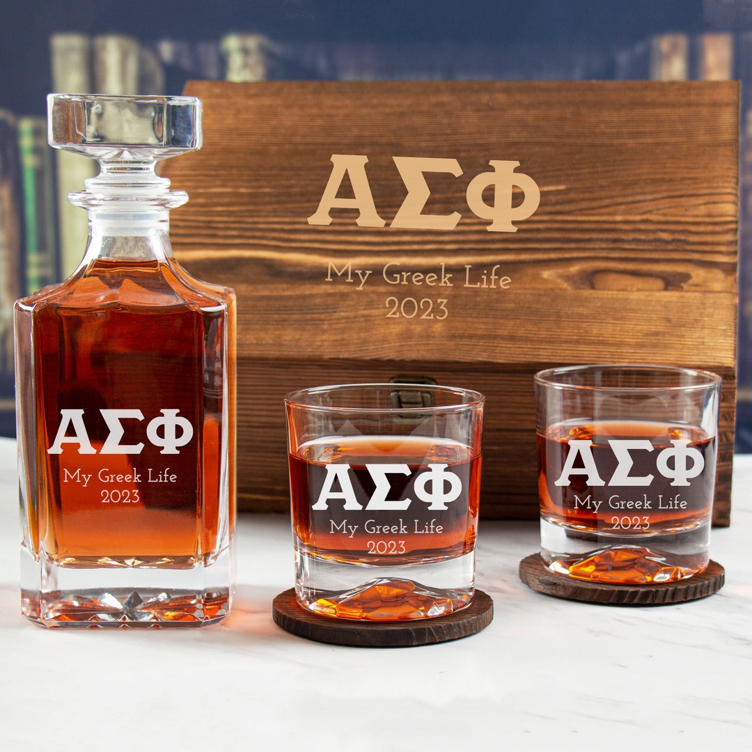 Alpha Sigma Phi Fraternity Gifts - Personalized Whiskey Bar Set With ...
