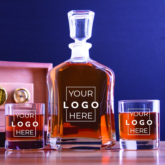 Personalized Logos Add Your Logo Here Decanter and Whiskey | Etsy
