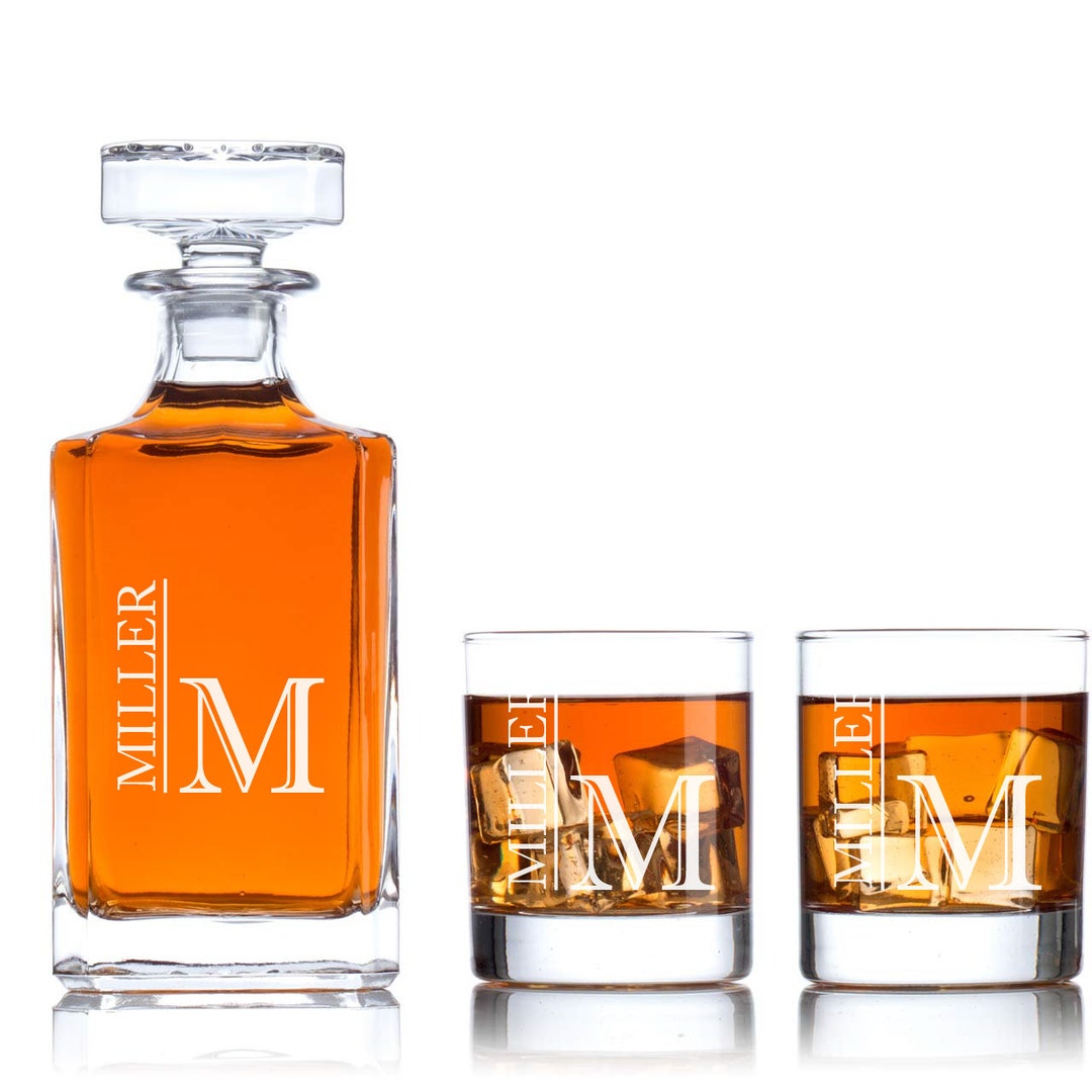 Personalized Barware Collection Set - Initial Monogram Bar Theme Design ...