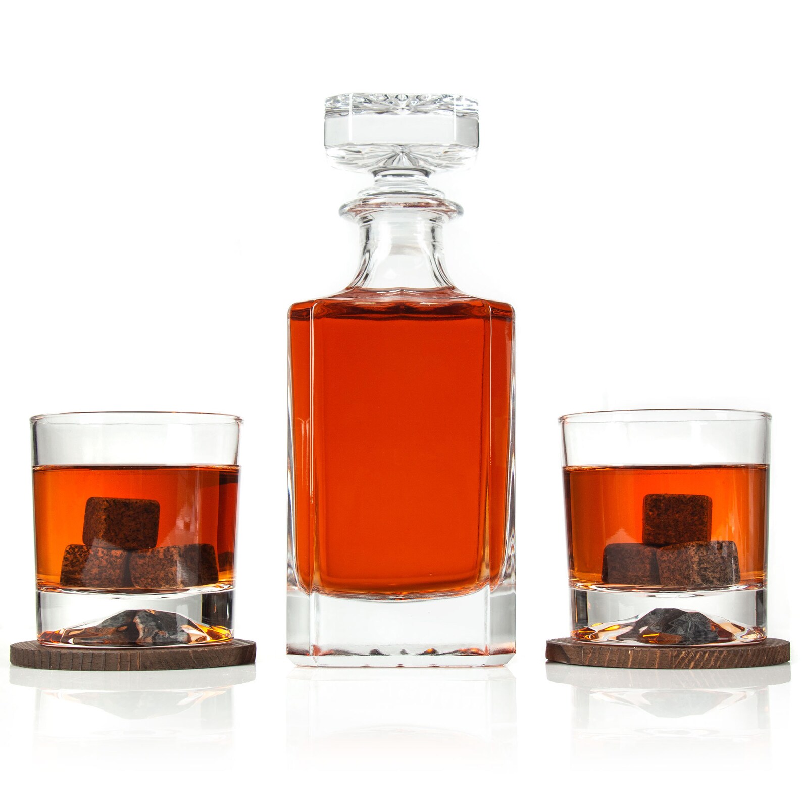 Add Your Logo Brand Customized Wood Box Decanter Set - Personalized ...