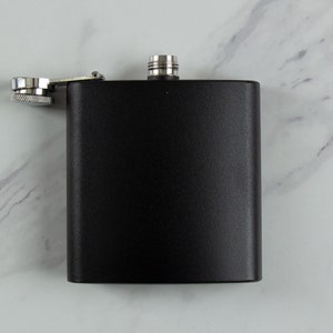 Engraved Black Flask With Name, Personalized 6oz Stainless Steel Flask ...
