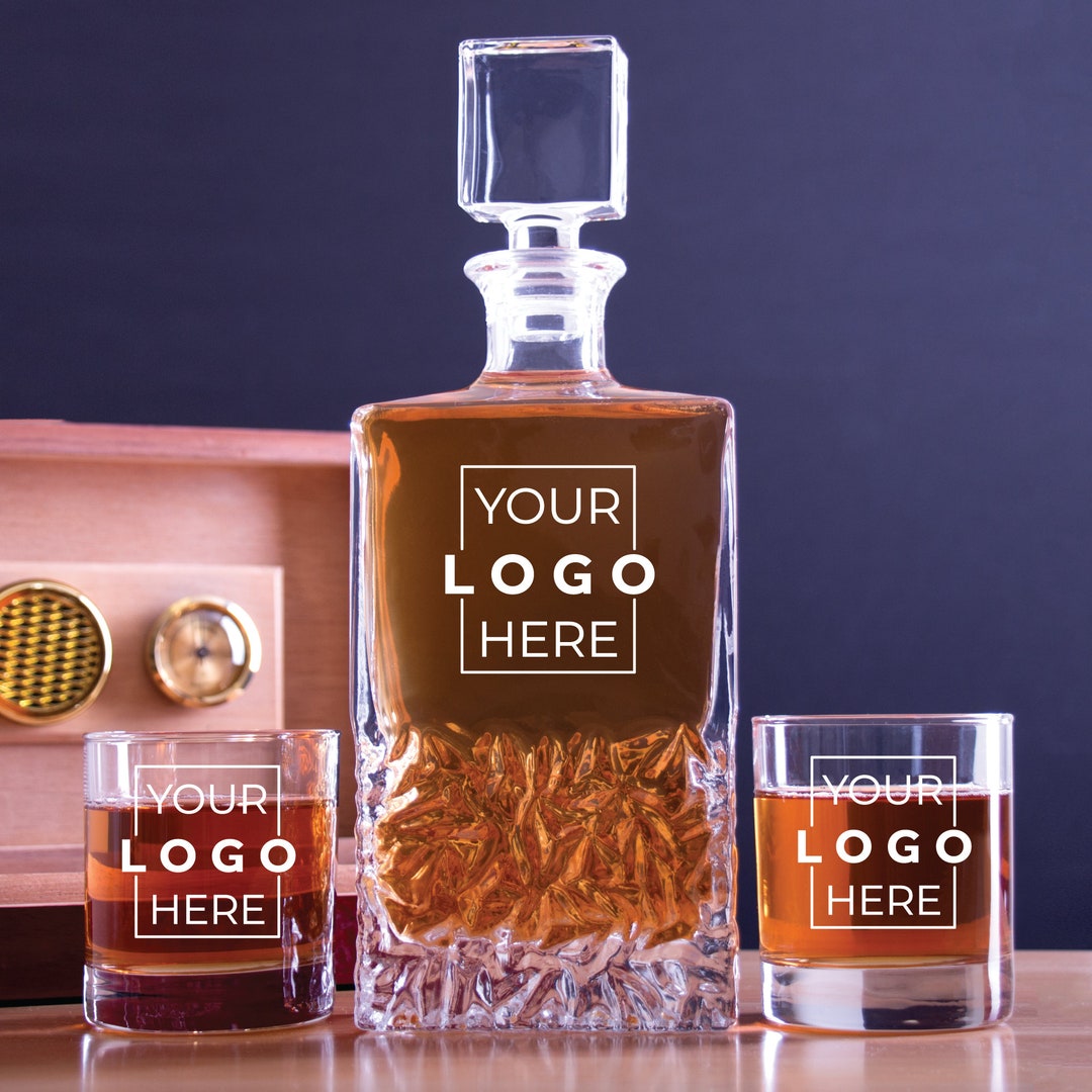 Personalized - Add Your Logo Here - Decanter and Whiskey Glasses With ...