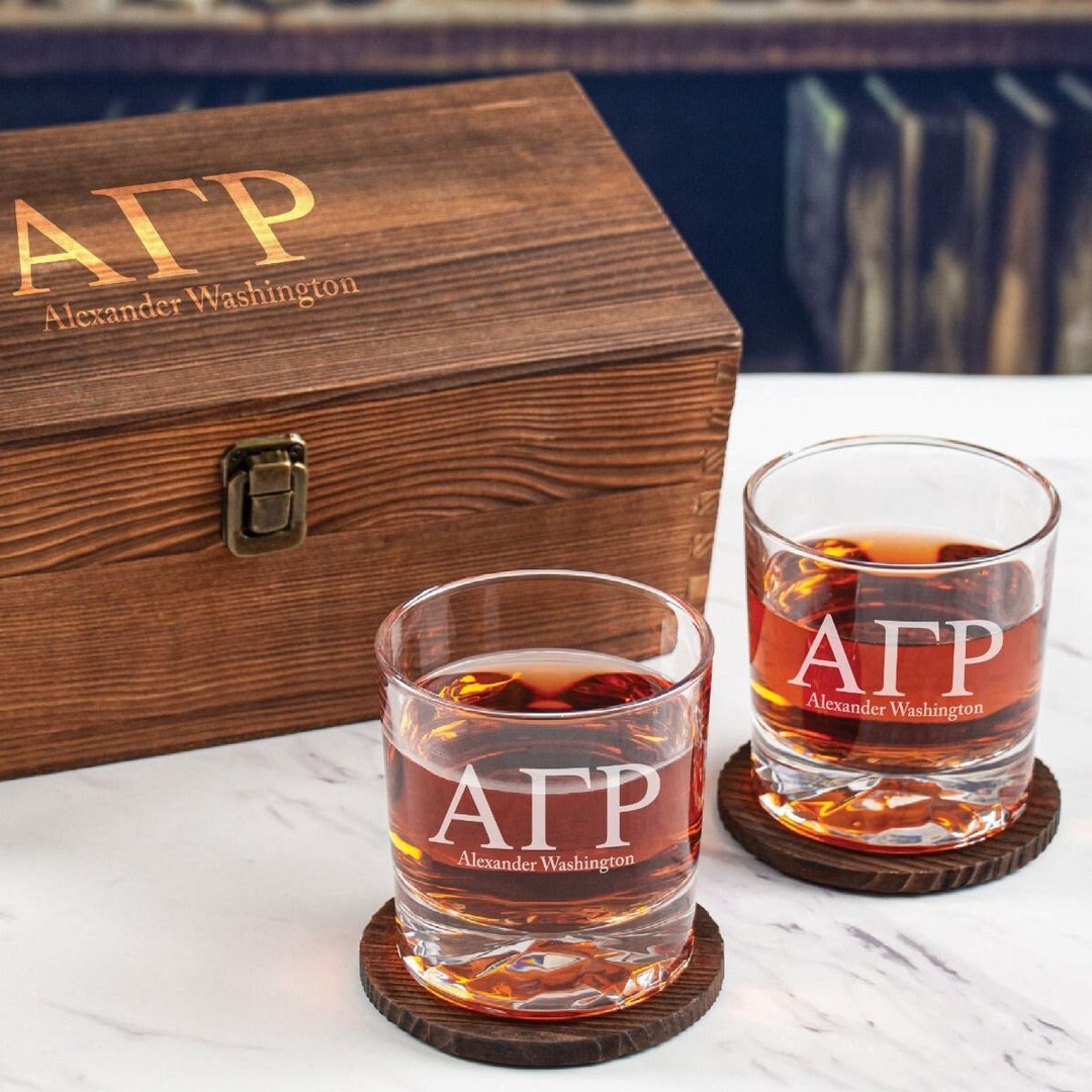 Personalized Alpha Gamma Rho Gift Ideas - Tumbler Glass Drinking Set in ...