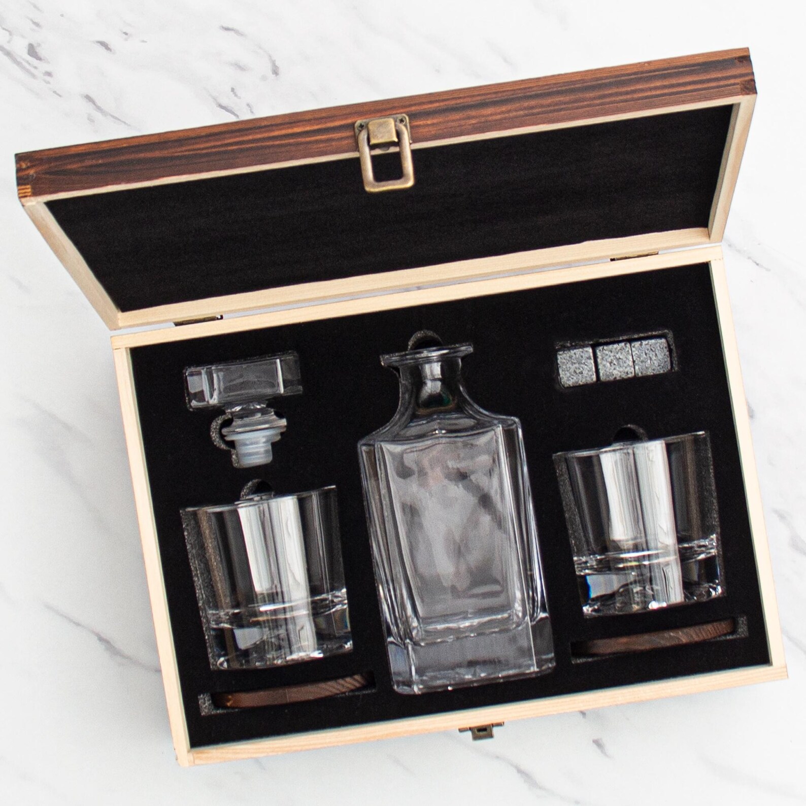 Personalized College Letter Barware Collection Set - Decanter and ...