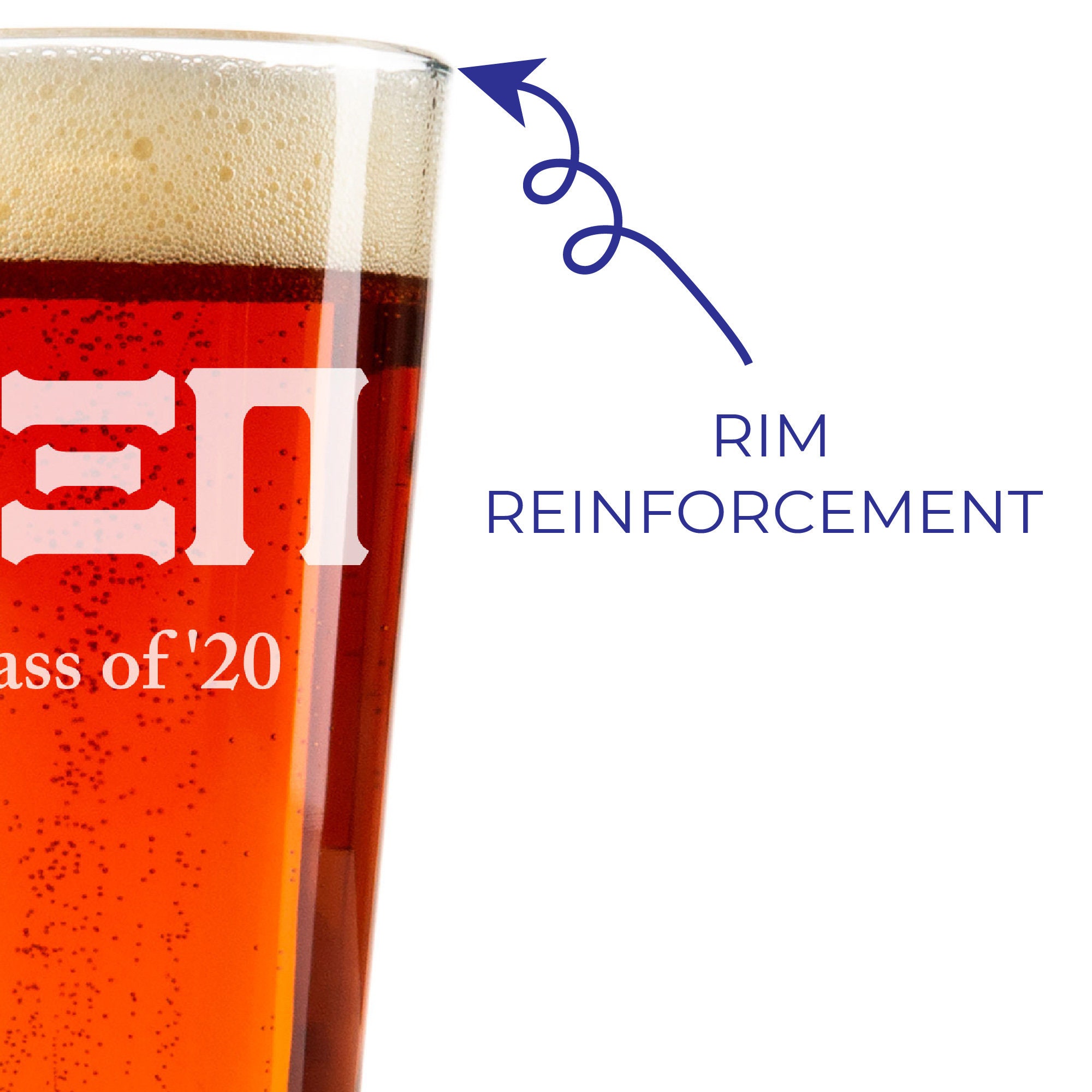 16oz Custom Greek Letters Drinking Glass - Perfect Fraternity ...