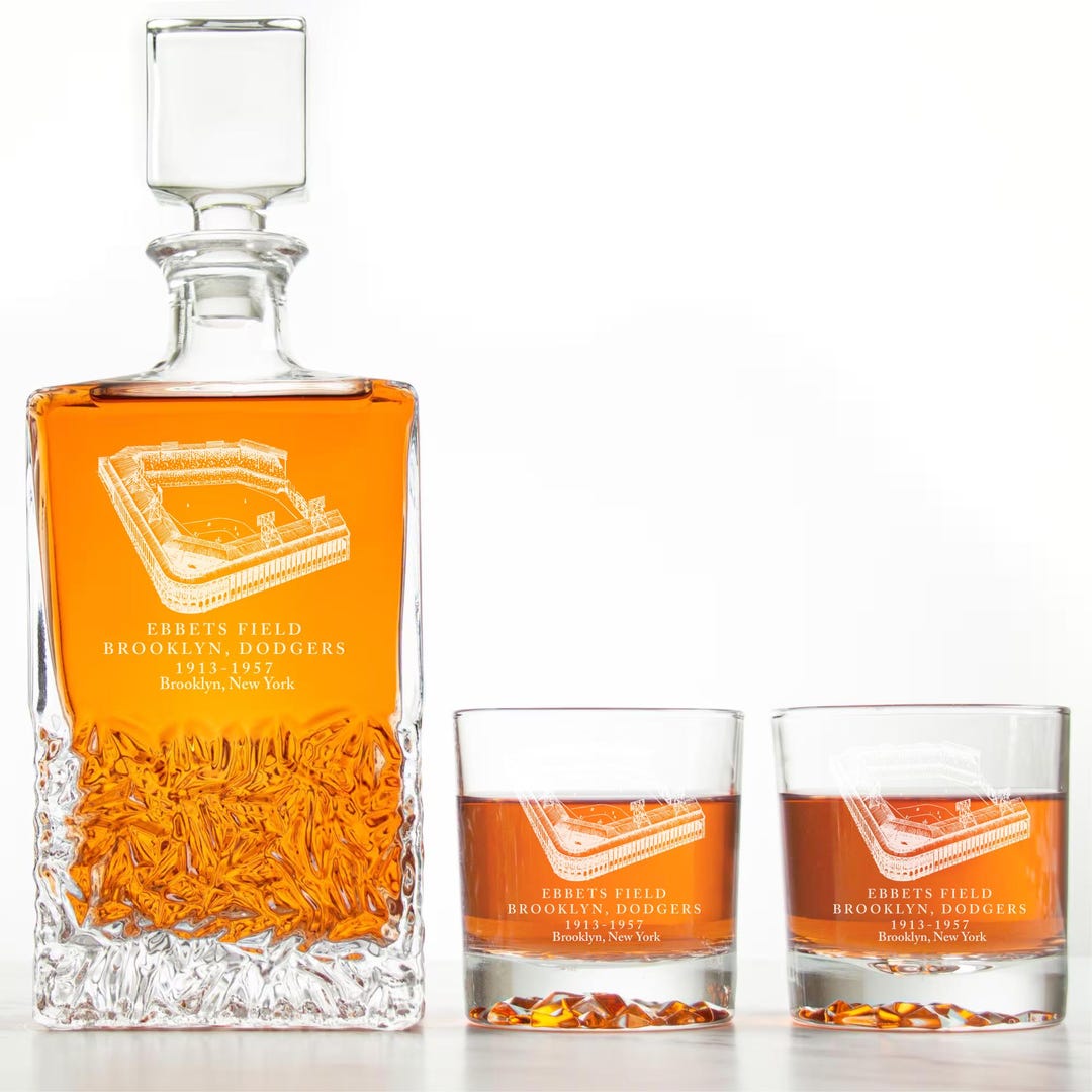Personalized Baseball Stadium Engraved Decanter Set With Glasses ...