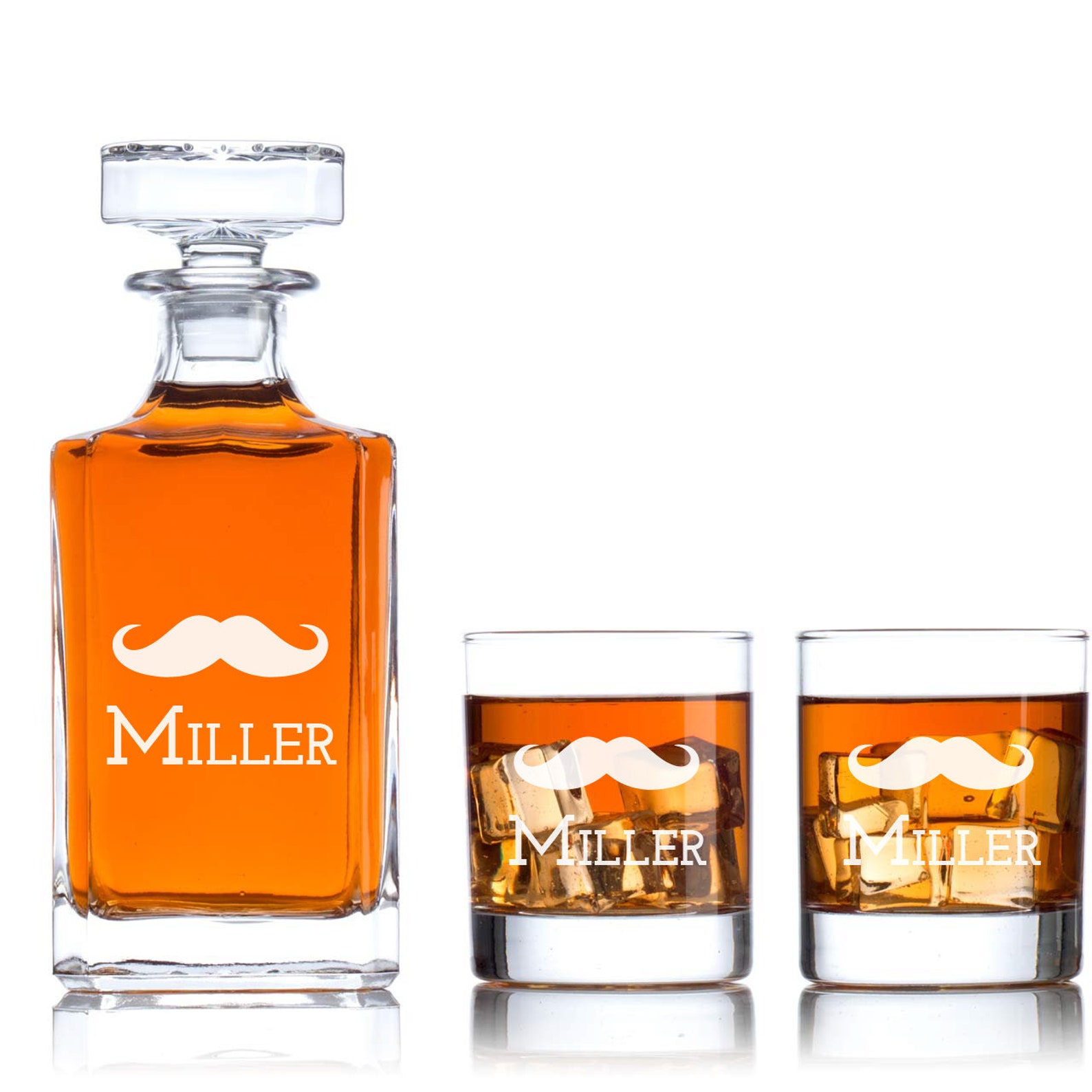 Personalized Barware Collection Set - Mustache Bar Theme Design ...