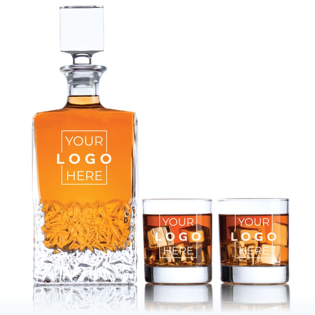 Add Your Logo, Personalized Ice Design Barware Set, Decanter, Whiskey ...