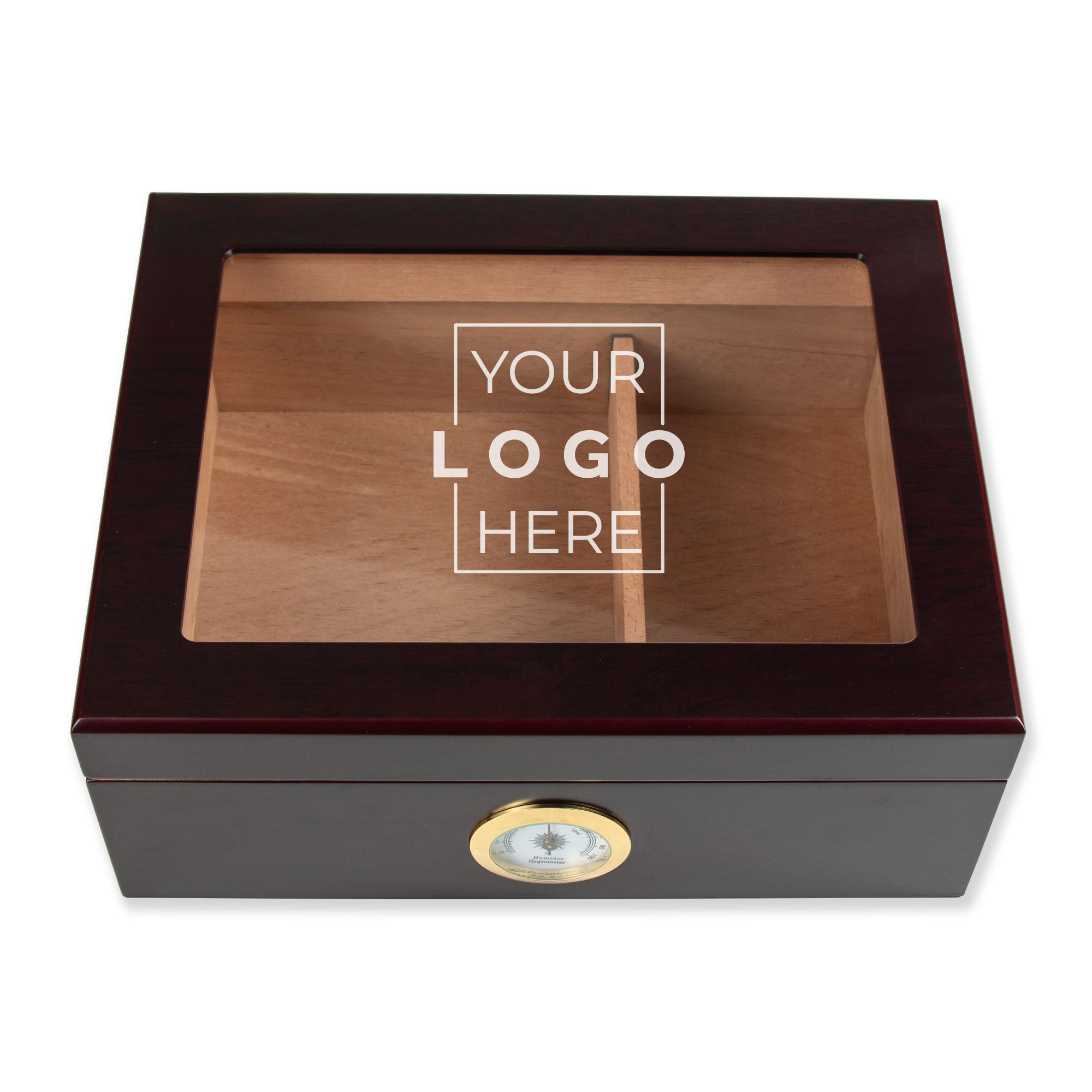Personalized Cigar Humidor Engraved Glass Top Cigar Box - Man Cave ...