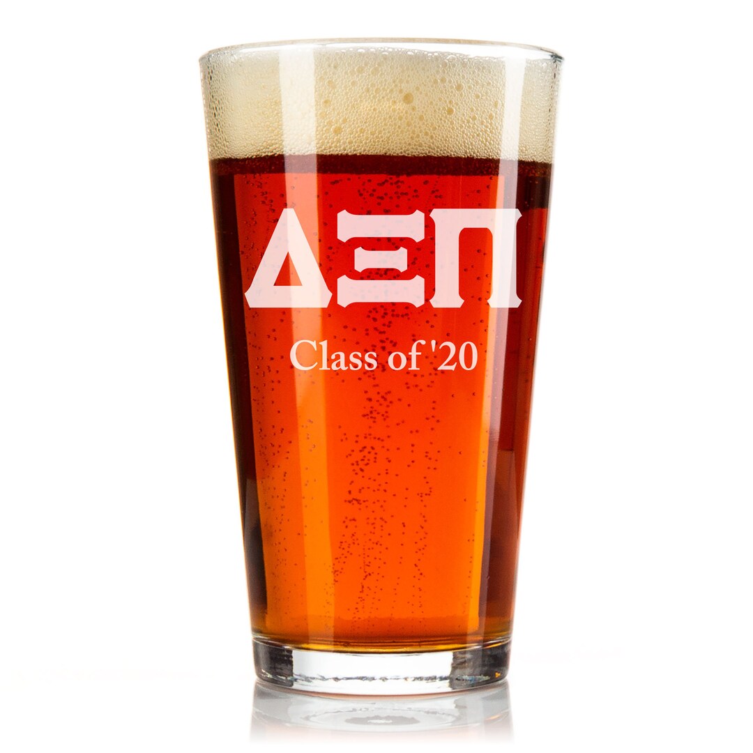 16oz Custom Greek Letters Drinking Glass - Perfect Fraternity ...