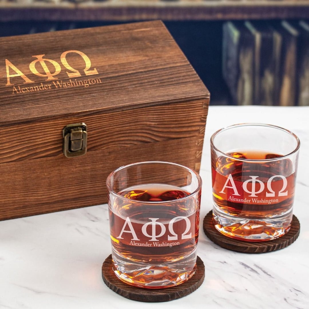 Personalized Alpha Phi Omega Gift Ideas - Tumbler Glass Drinking Set in ...