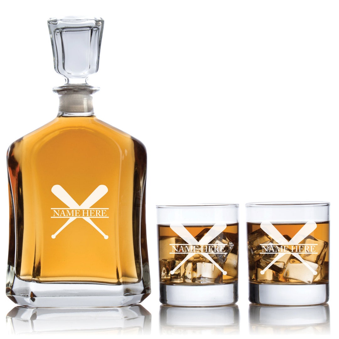 Personalized Barware Sports Collection Baseball Theme Decanter, Whiskey ...