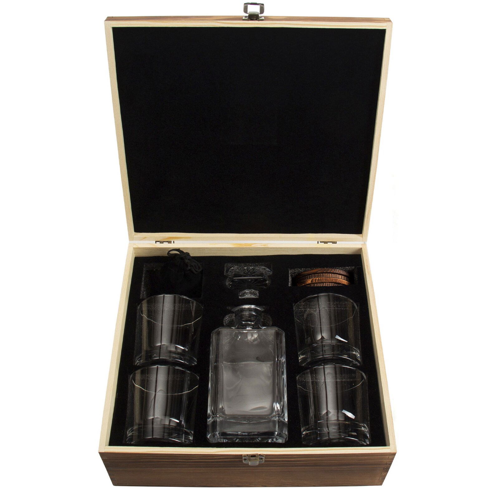 Add Your Logo Brand Customized Wood Box Decanter Set - Etsy