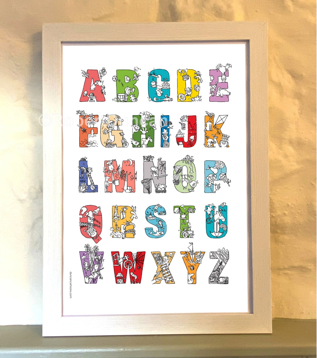 Alphabet Poster, Illustrated Letters, Nursery Art, Child Art, A-Z ...