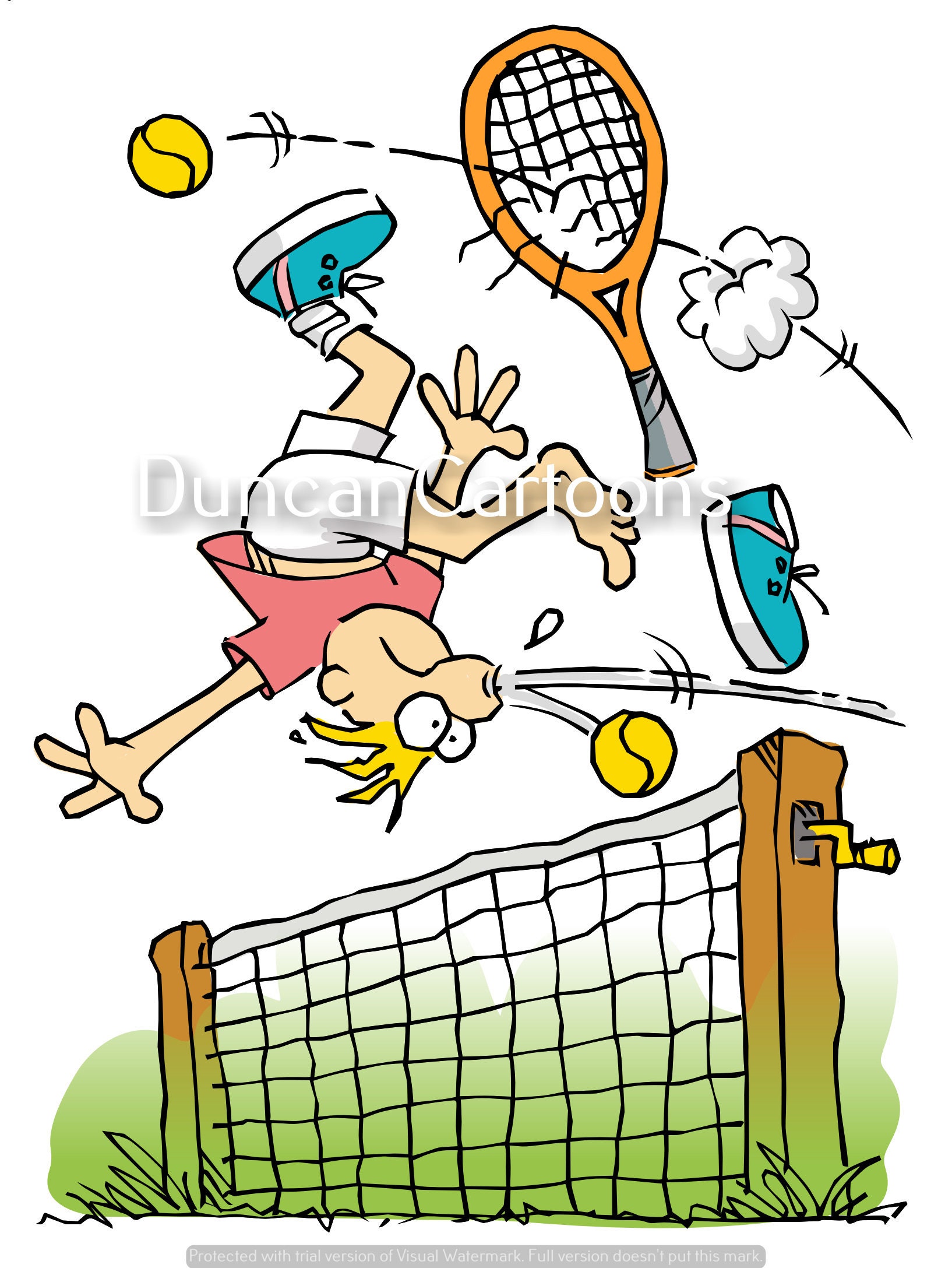 Tennis Cartoon, Sport Cartoon, Favourite Sport Gift, Tennis ...