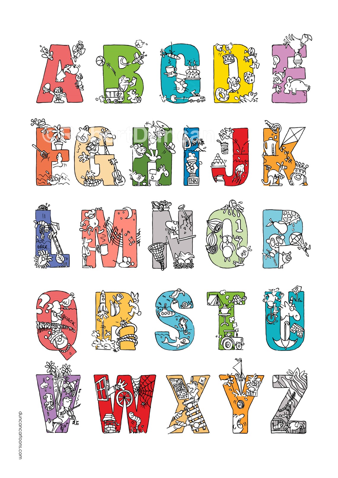 Personalised Illustrated Name Art Unique Alphabet Name - Etsy