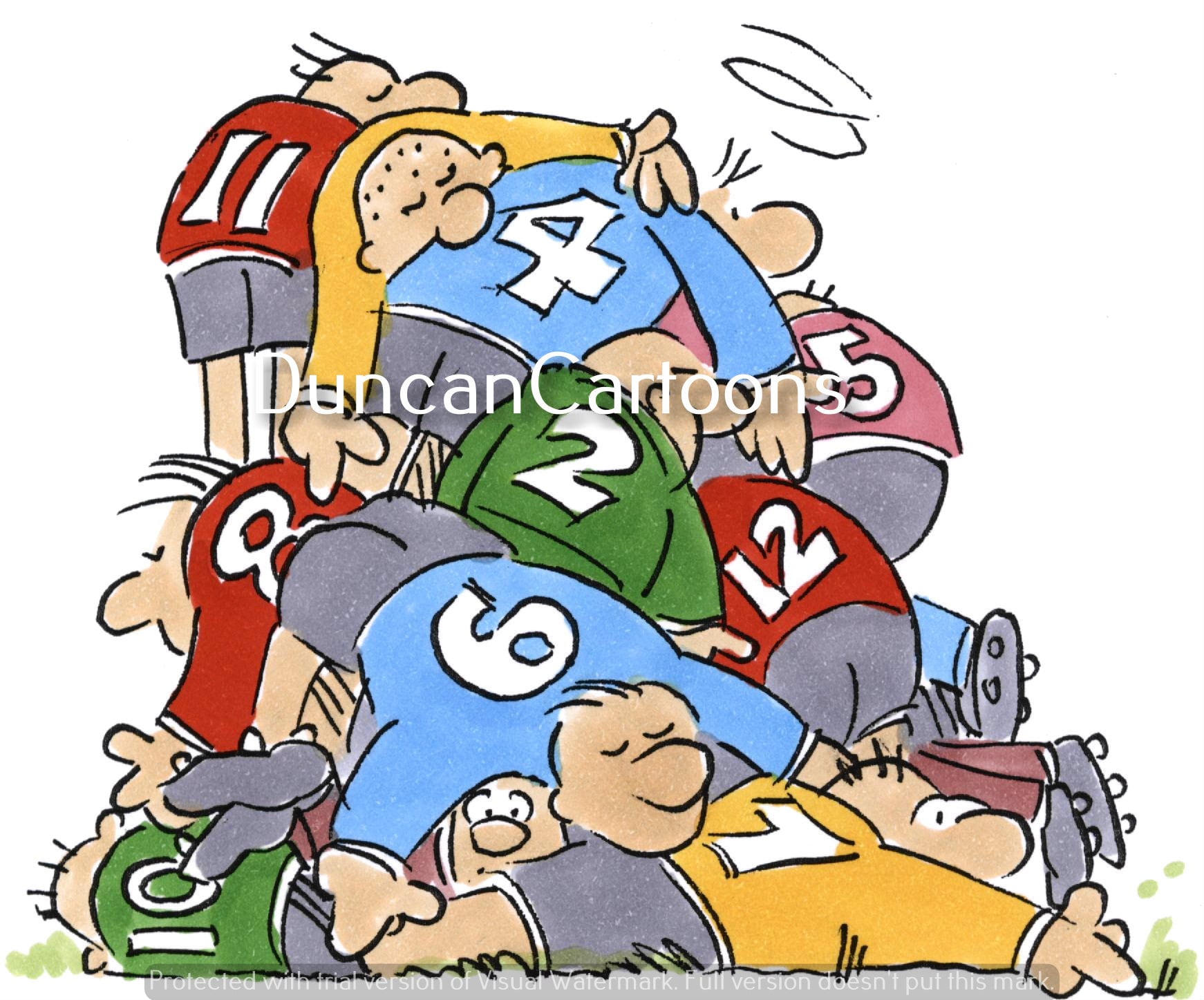 Team Huddle Cartoon
