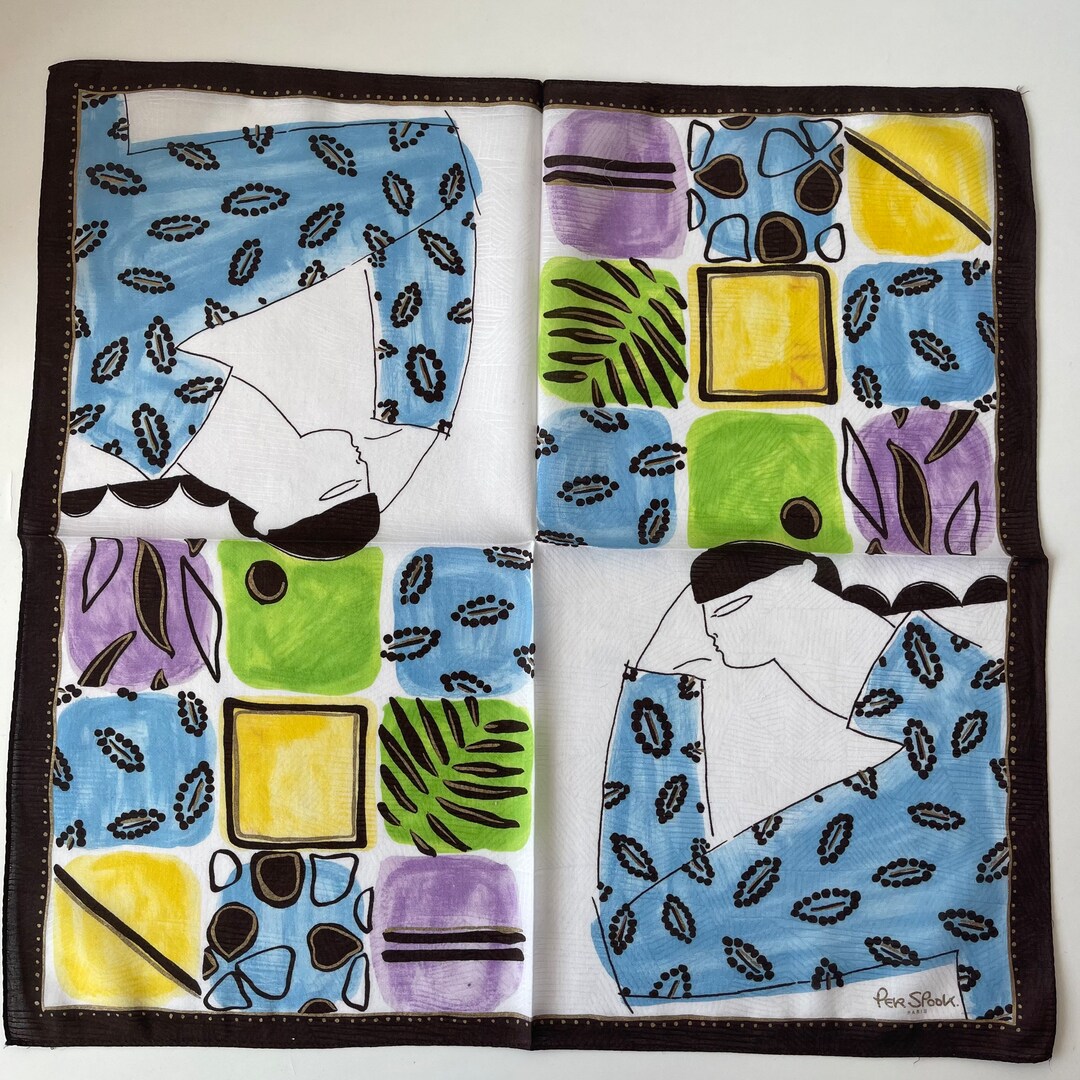 Per Spook Vintage Handkerchief 20 X 20 Inches - Etsy