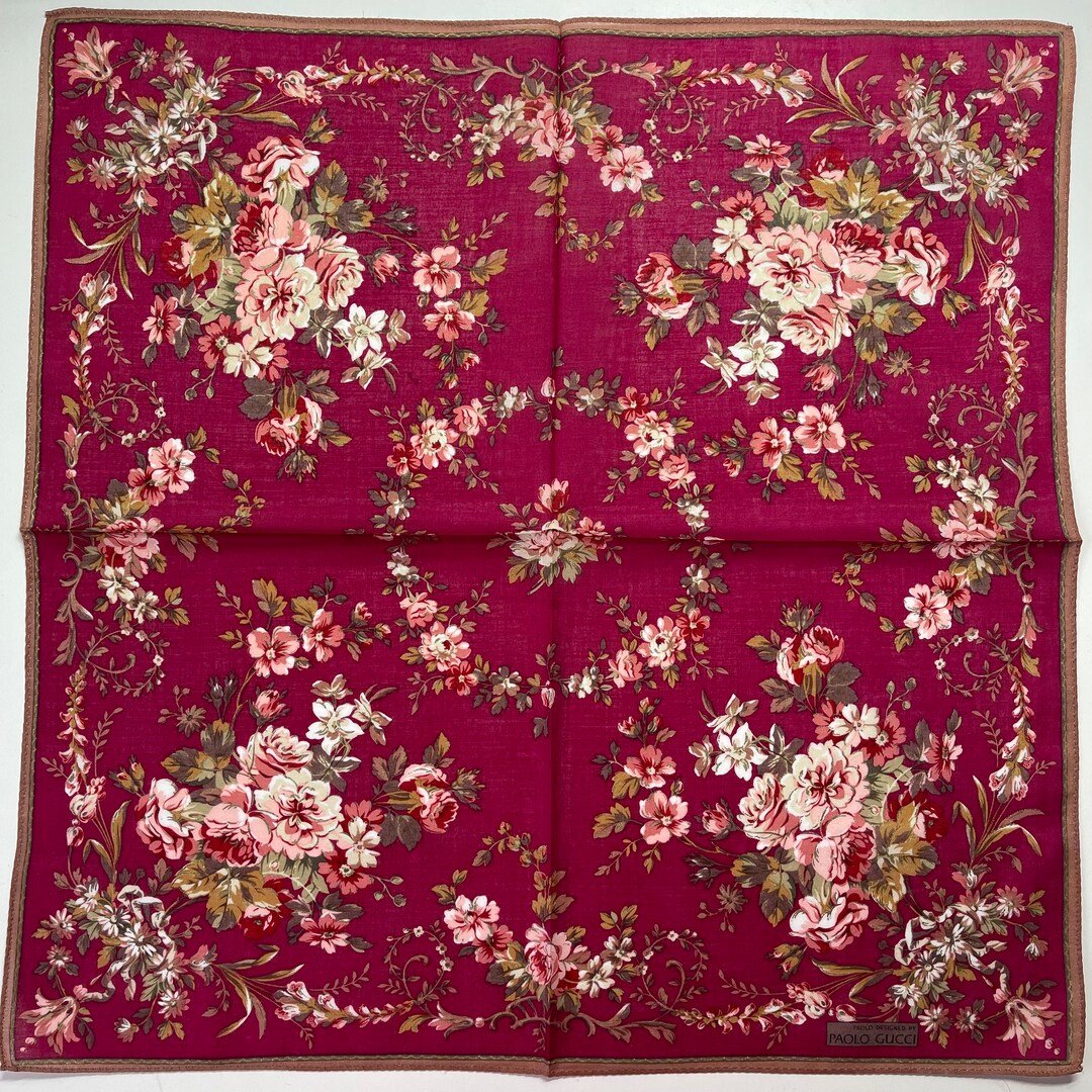 Paolo Designed by Paolo Gucci Vintage Handkerchief 18 X 18 Inches - Etsy