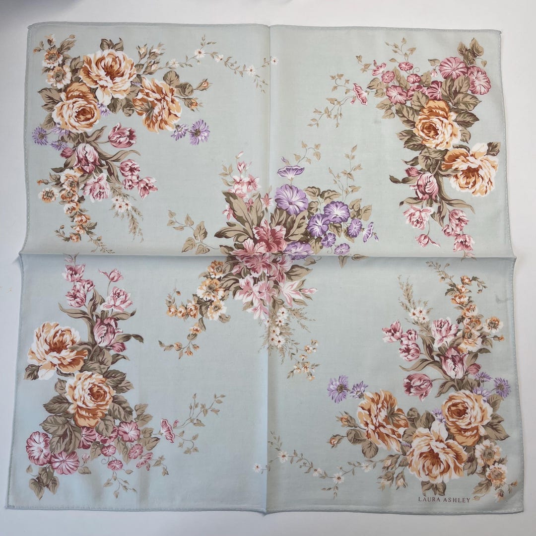 Laura Ashley Vintage Collection Handkerchief 19 X 19 Inches - Etsy