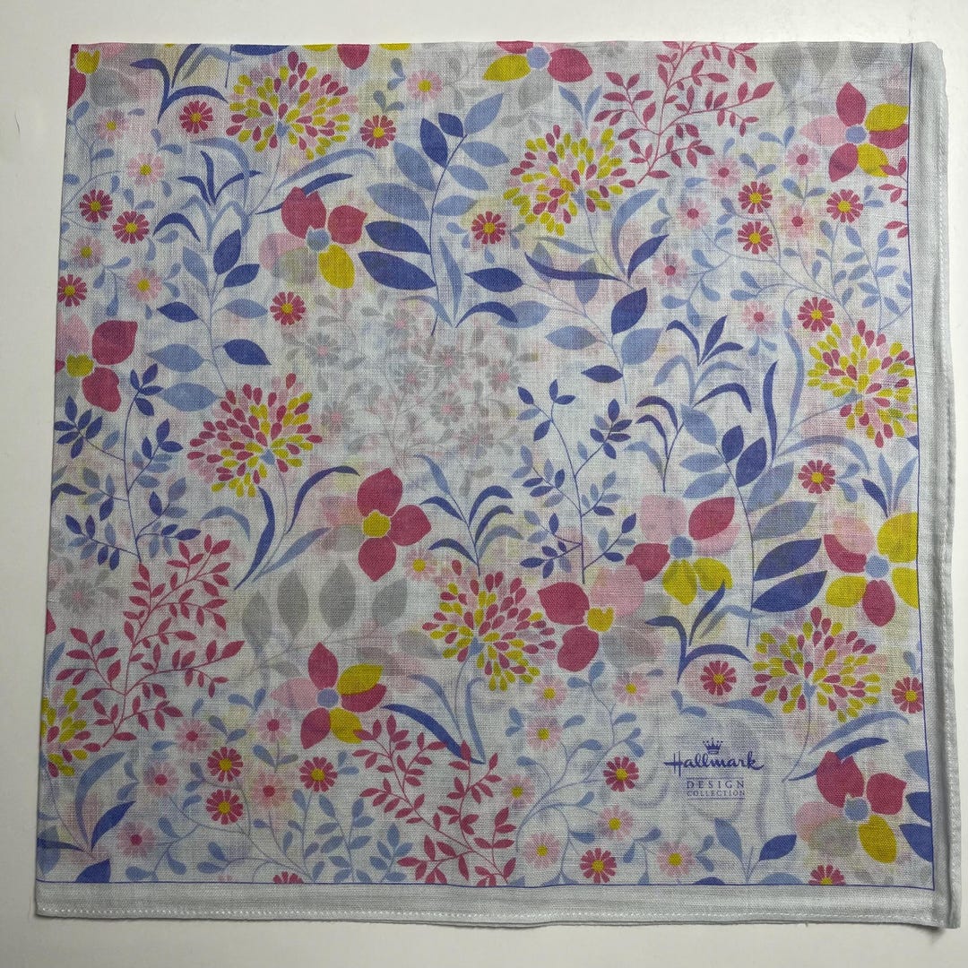 Hallmark Design Collection Vintage Handkerchief 22 X 22 Inches - Etsy