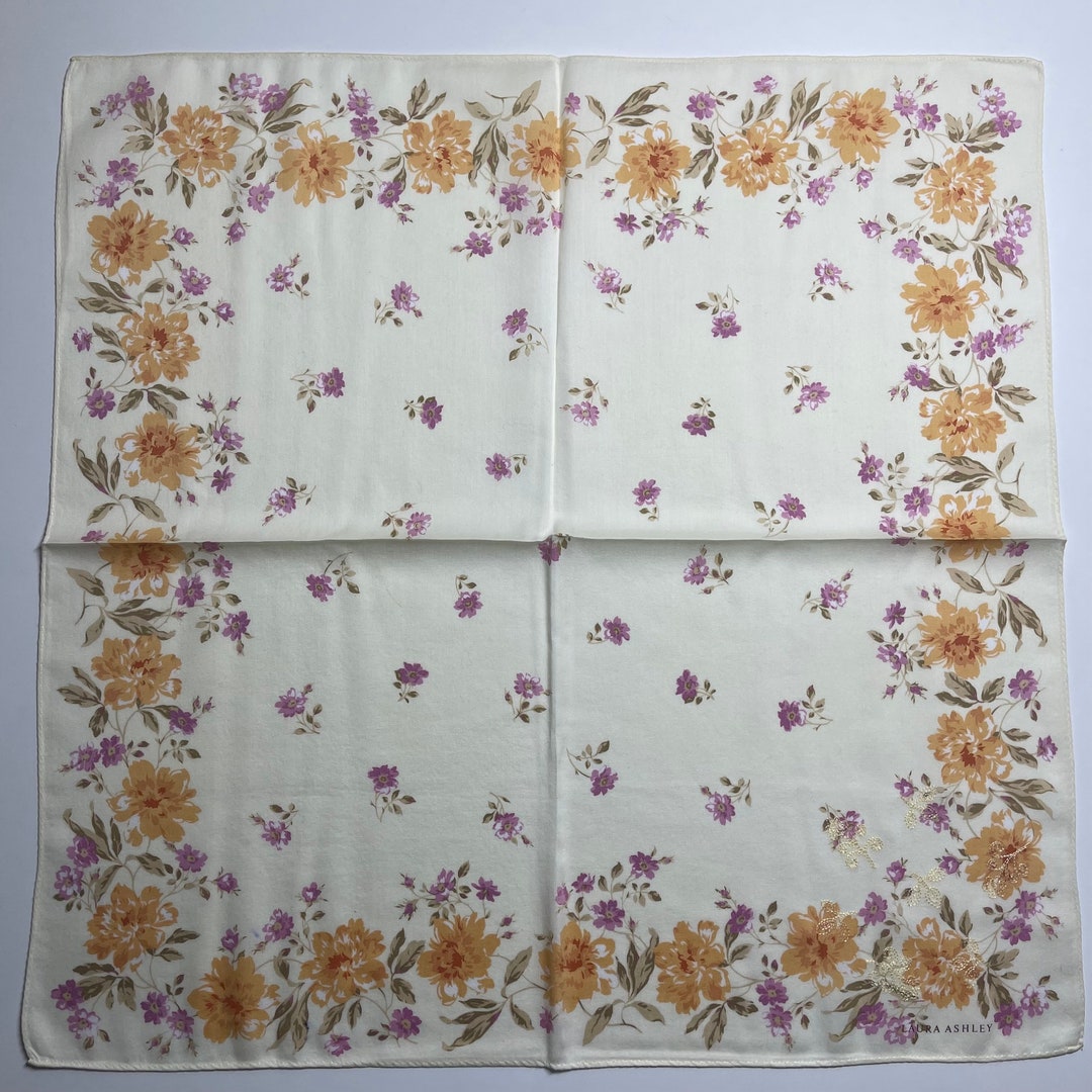 Laura Ashley Vintage Collection Handkerchief 22 X 22 Inches - Etsy