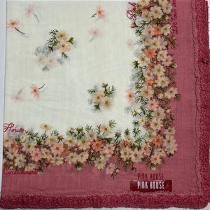 Pink House Vintage Handkerchief 18 X 18 Inches - Etsy