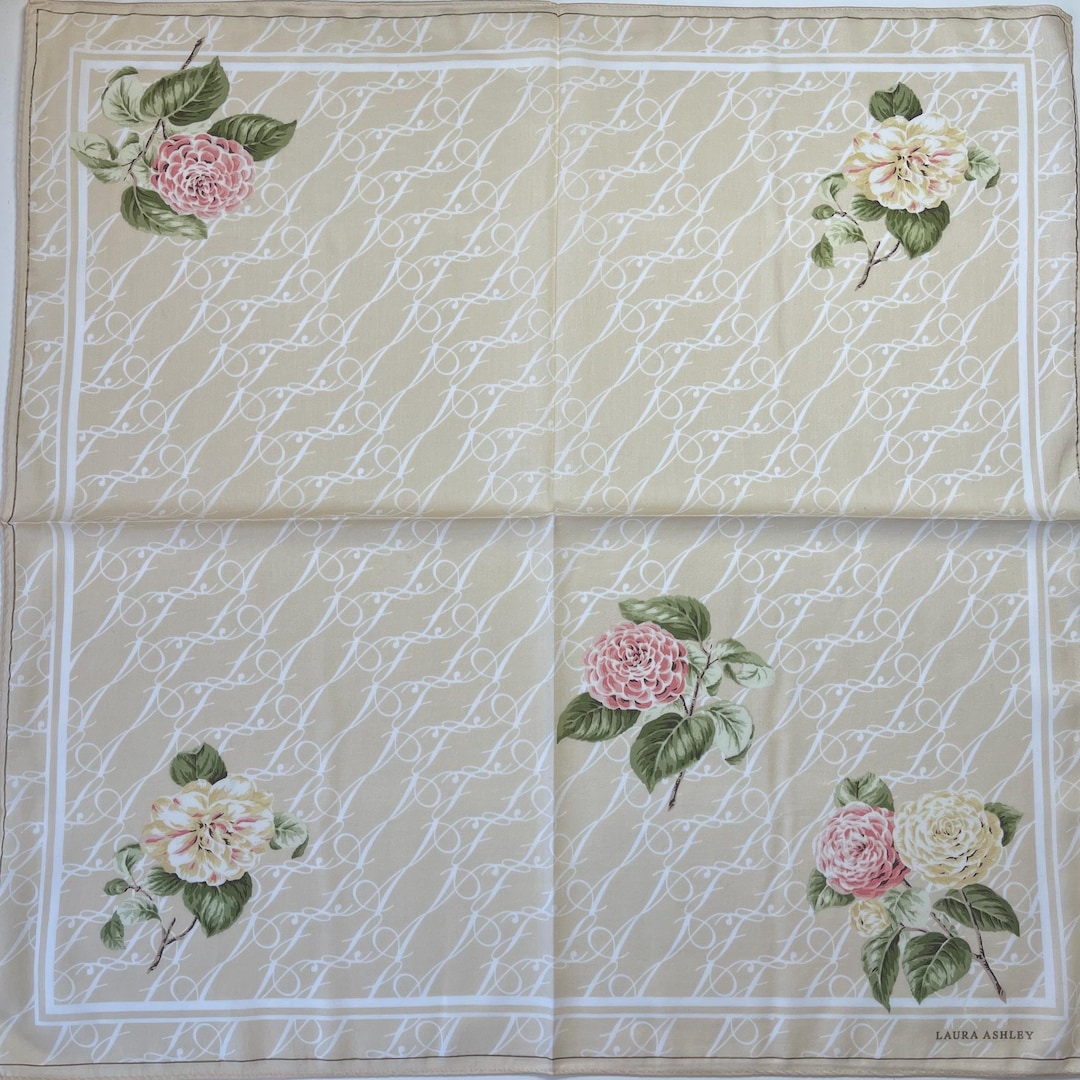 Laura Ashley Vintage Collection Handkerchief 22 X 22 Inches - Etsy