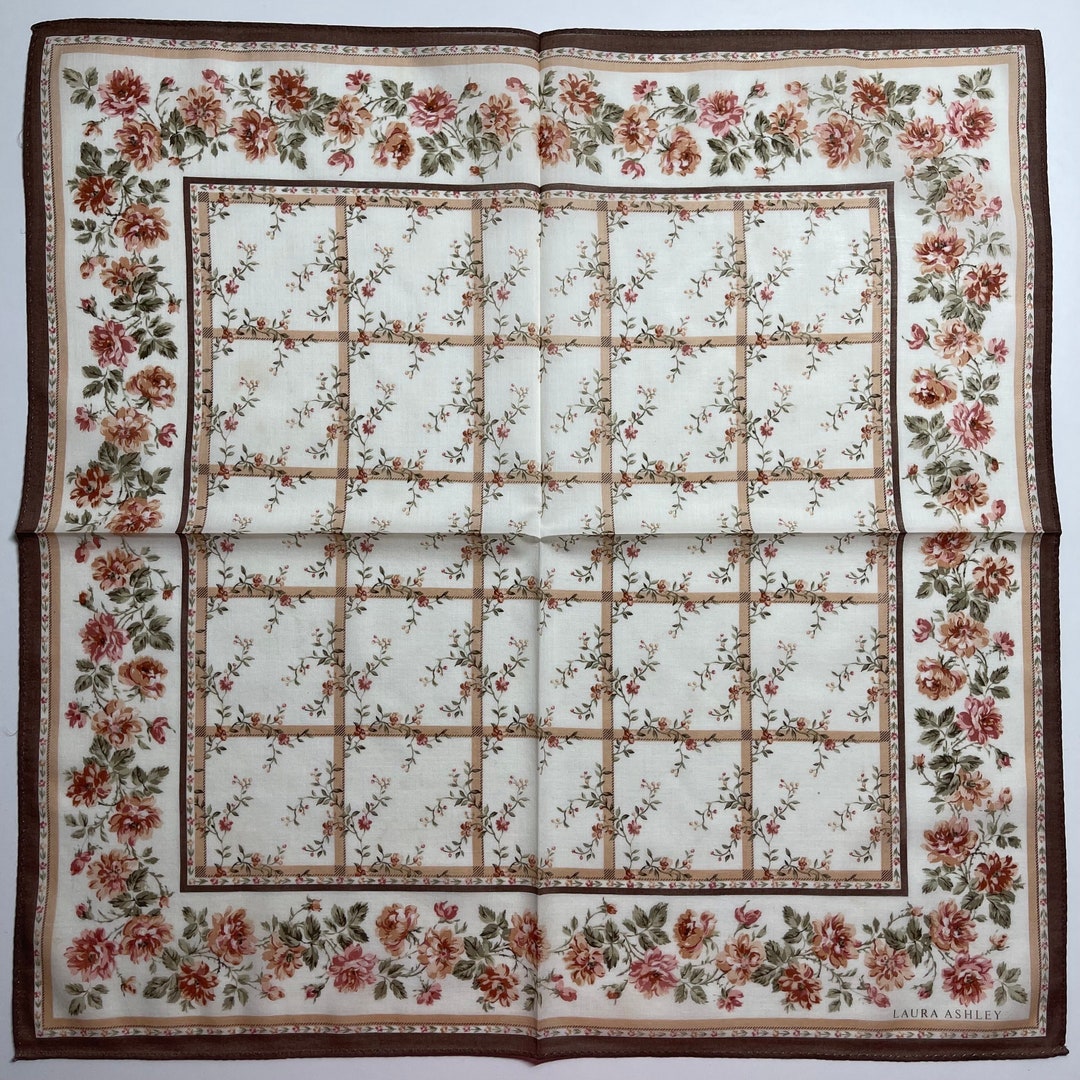 Laura Ashley Vintage Collection Handkerchief 19 X 19 Inches - Etsy