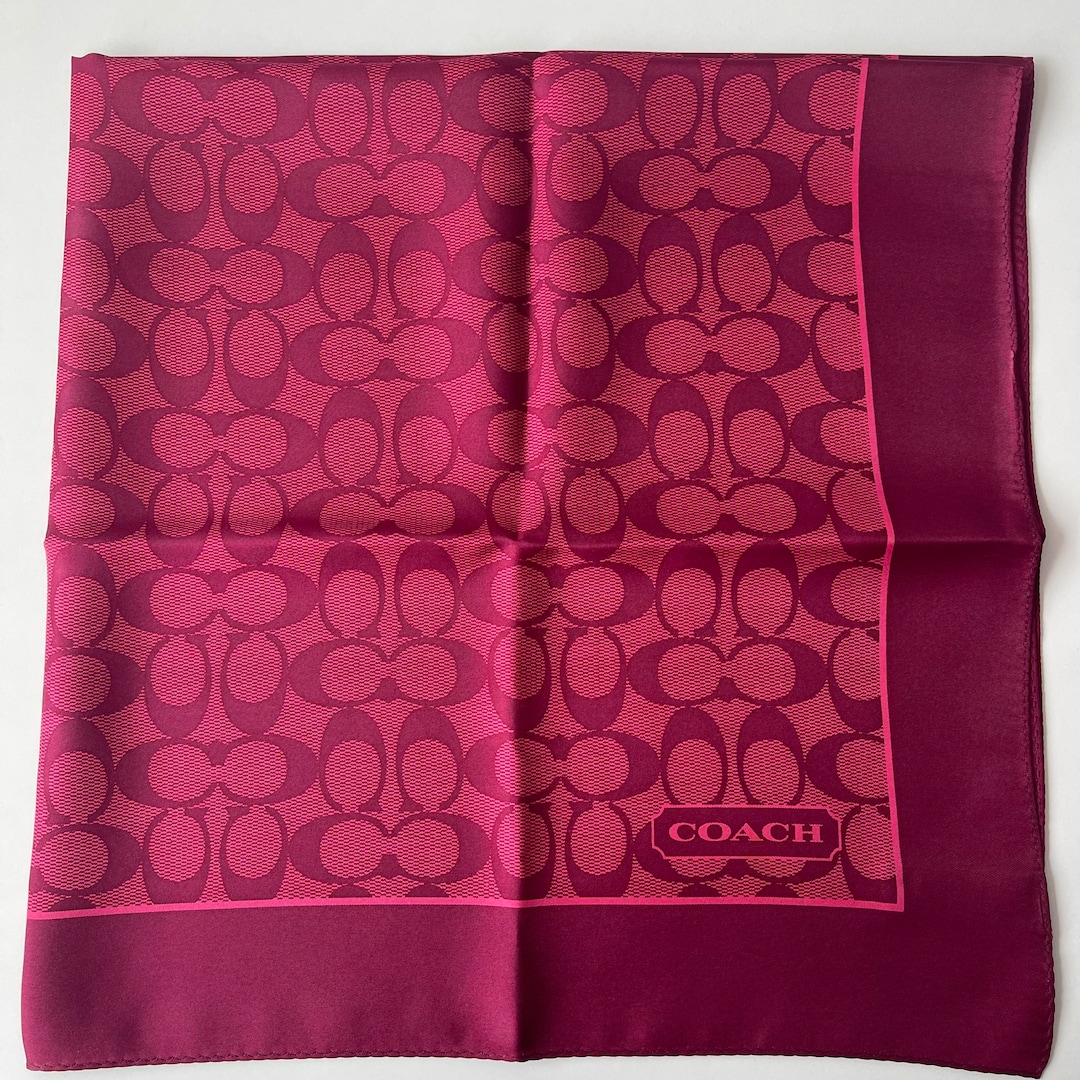 Coach Silk Scarf 26 X 26 Inches, Silk - Etsy