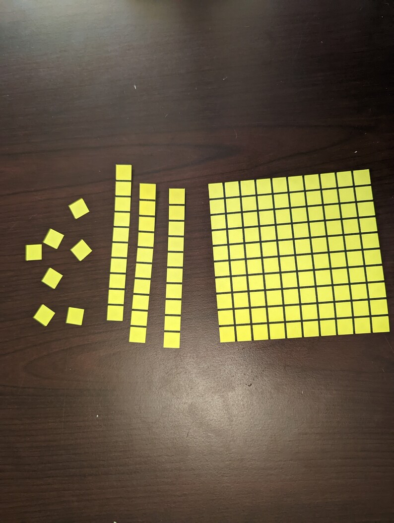 Base 10 Pieces SVG Template, Cricut Cut File Kit, Elementary Math ...