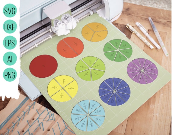 Fraction Circles SVG Template Cricut Cut File Kit Elementary - Etsy UK