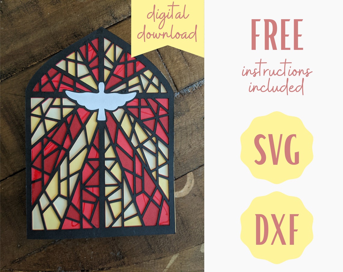 BUNDLE of 3 SVG Cards Stained Glass Window Card SVG Cricut | Etsy