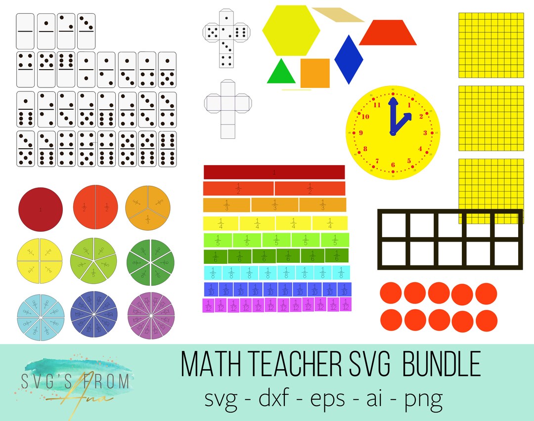 Math Classroom SVG Bundle: Ten Frame, Dice, Clock (digital Cut File) - Etsy