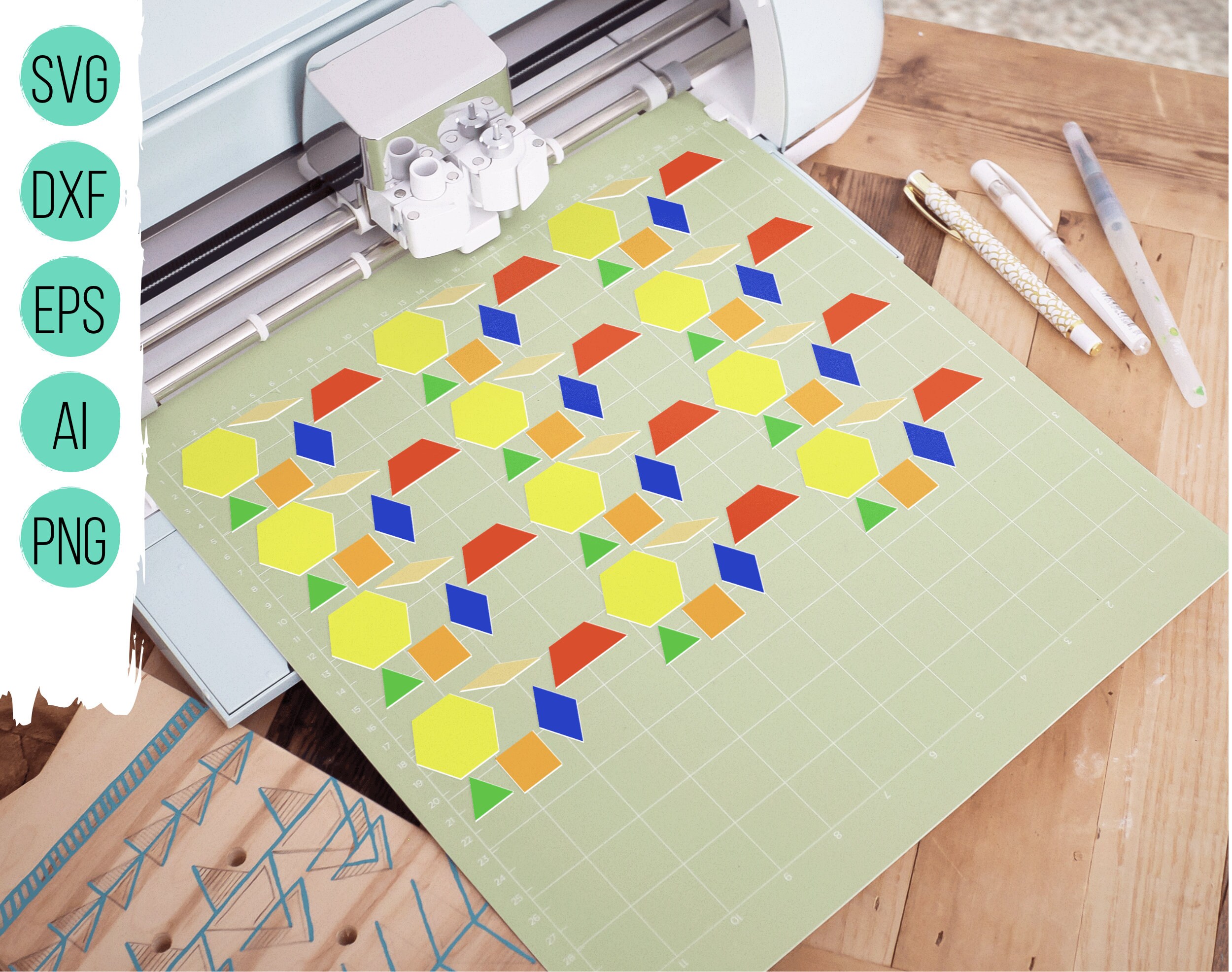 Pattern Blocks SVG for Elementary Classroom, Math Manipulative for ...