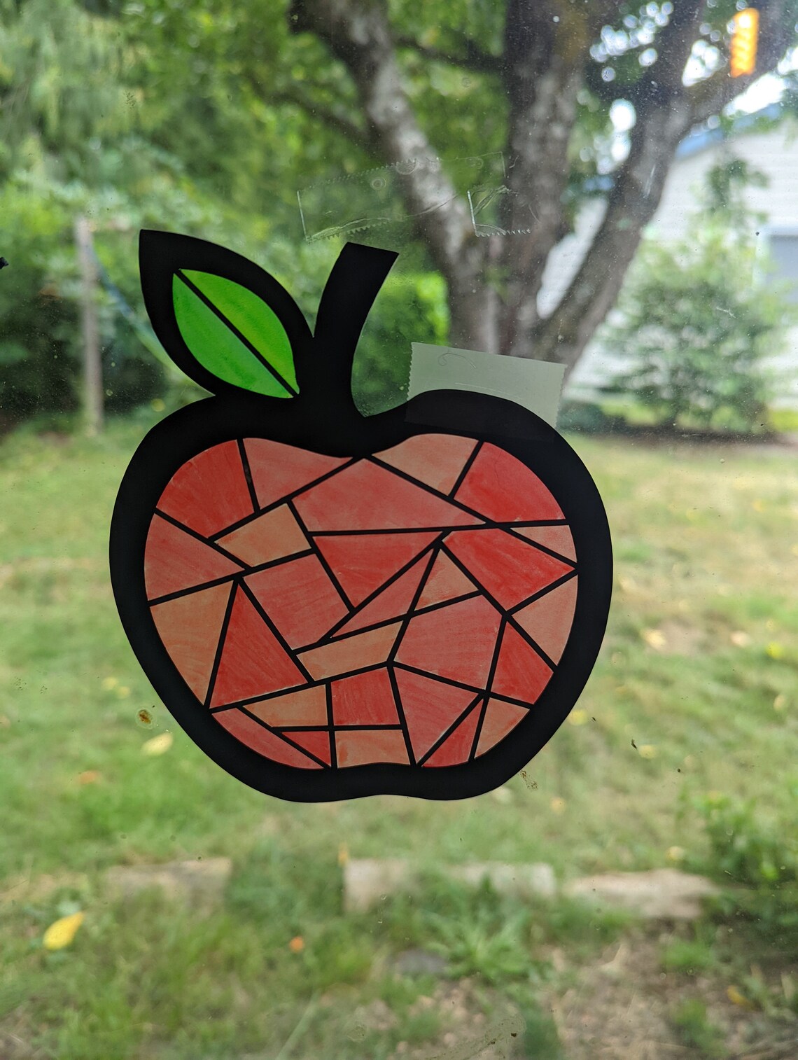 SVG Apple Suncatcher, Stained Glass Window SVG Craft Project, Kid's ...