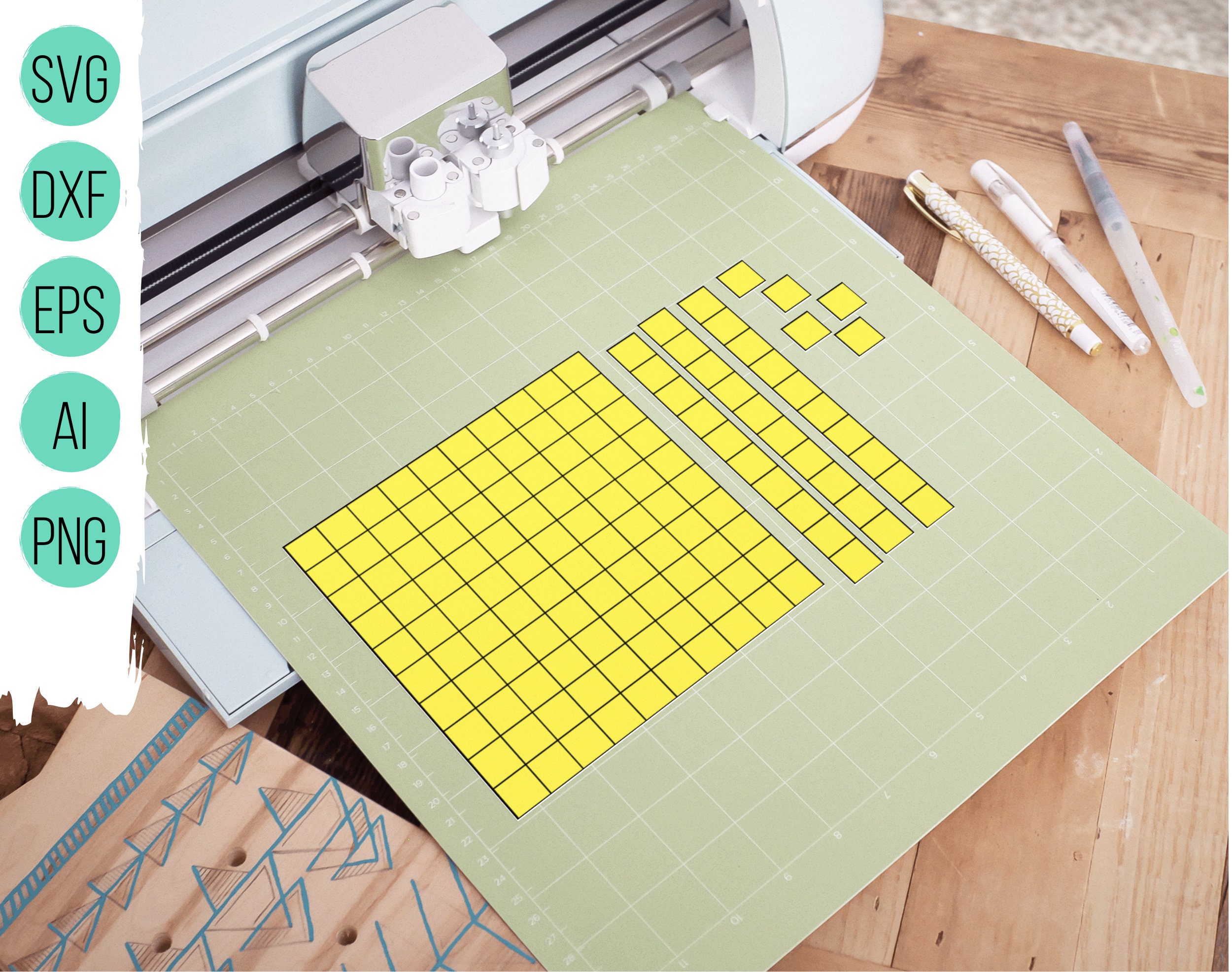 Base 10 Pieces SVG Template, Cricut Cut File Kit, Elementary Math ...