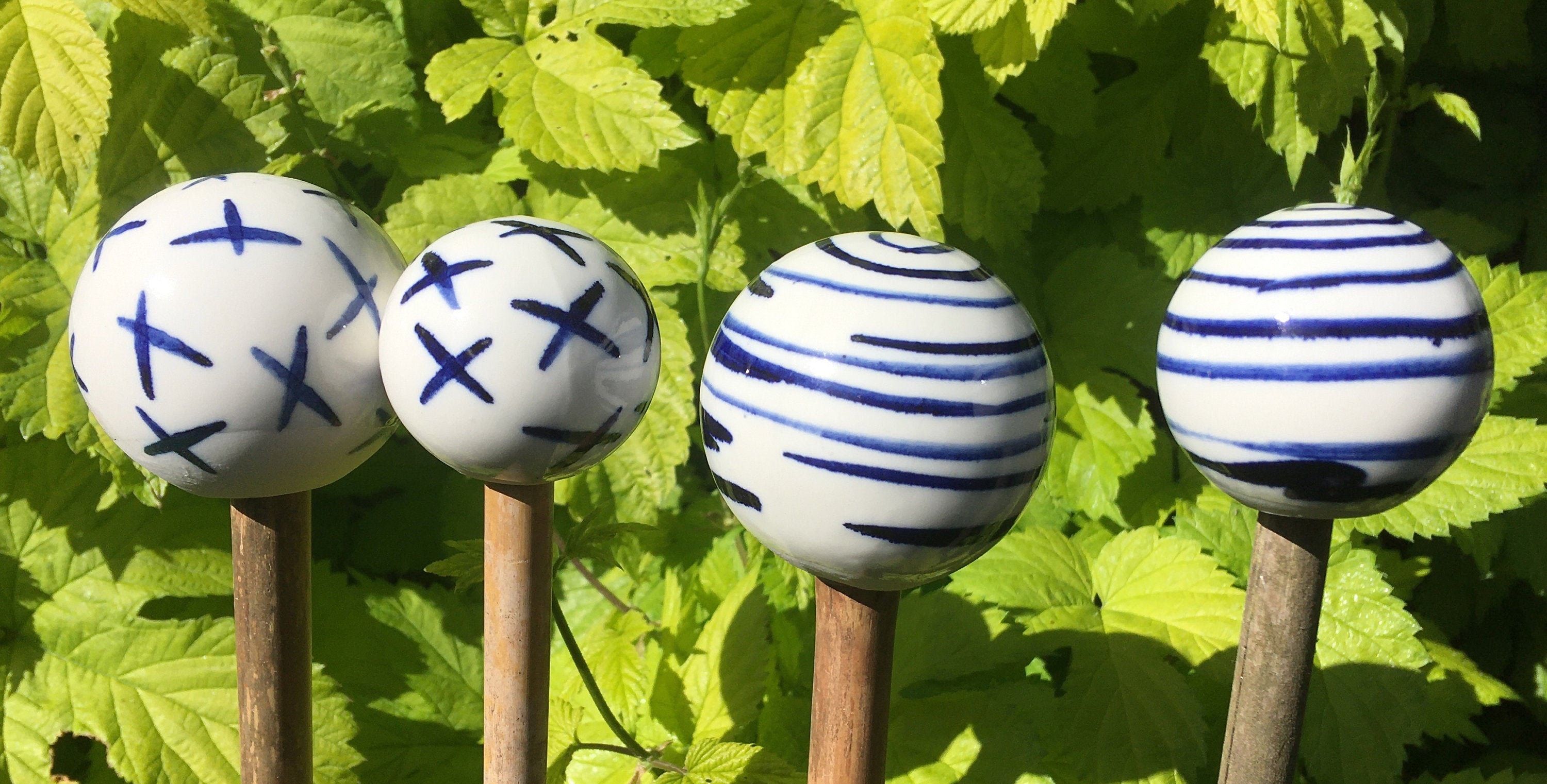 Large Porcelain Garden Cane Toppers - Etsy UK
