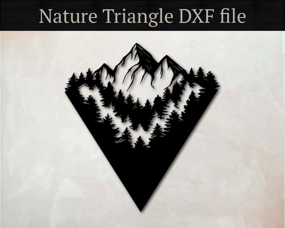 Nature Triangle Tree Line Mountain Vector Files for Laser - Etsy