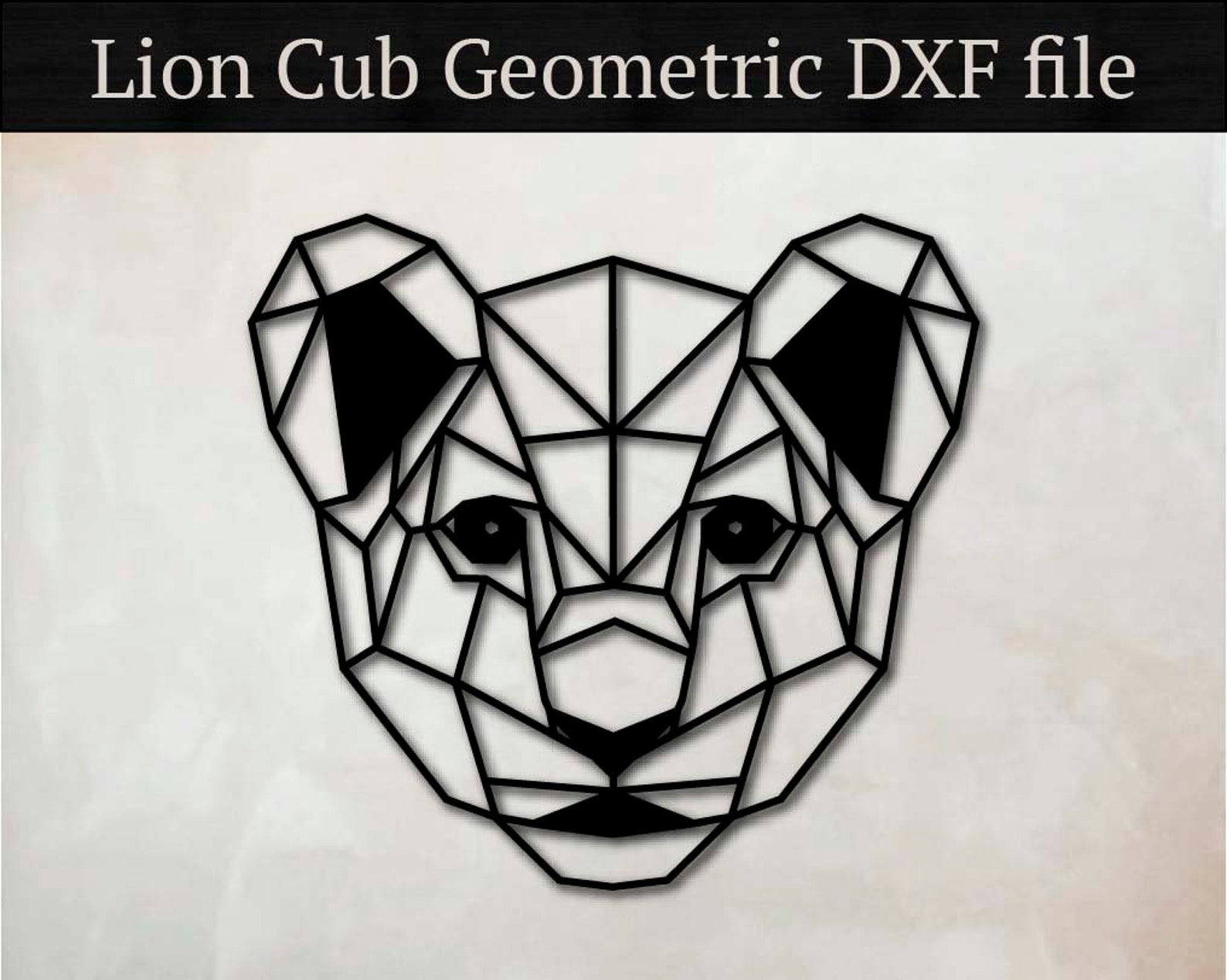 Lion Cub Geometric, Vector Files, for Laser Cut, Cnc, Digital Files ...