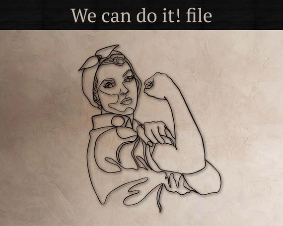 We Can Do It Rosie the Riveter WW2 One-line Drawing Vector - Etsy
