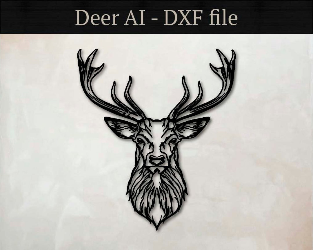 Deer Head, Vector Files, for Laser Cut, Cnc, Digital Files, Dxf, Ai ...