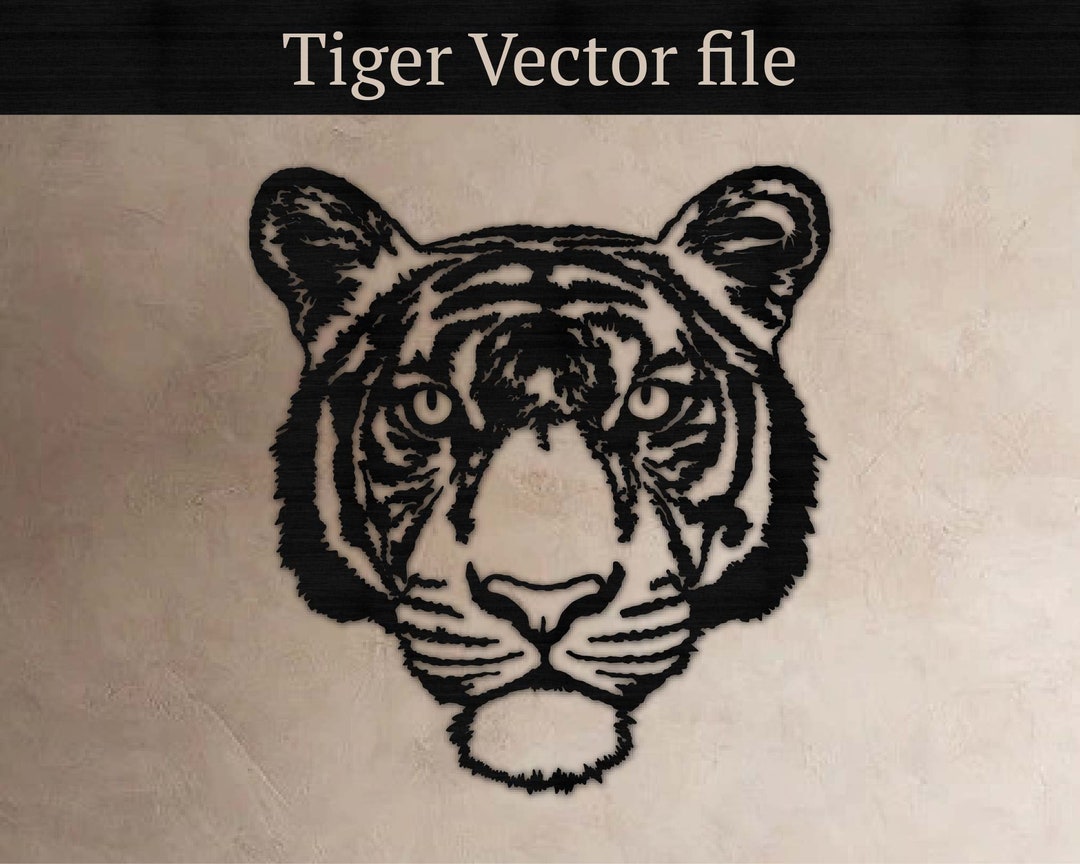 Tiger Head, Vector Files, for Laser Cut, Cnc, Digital Files, Dxf, Ai ...