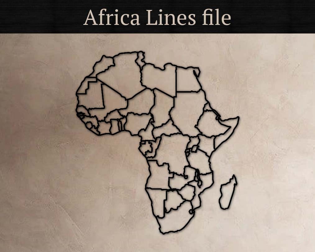 Africa Lines, Vector Files, for Laser Cut, Cnc, Digital Files, Dxf, Ai ...