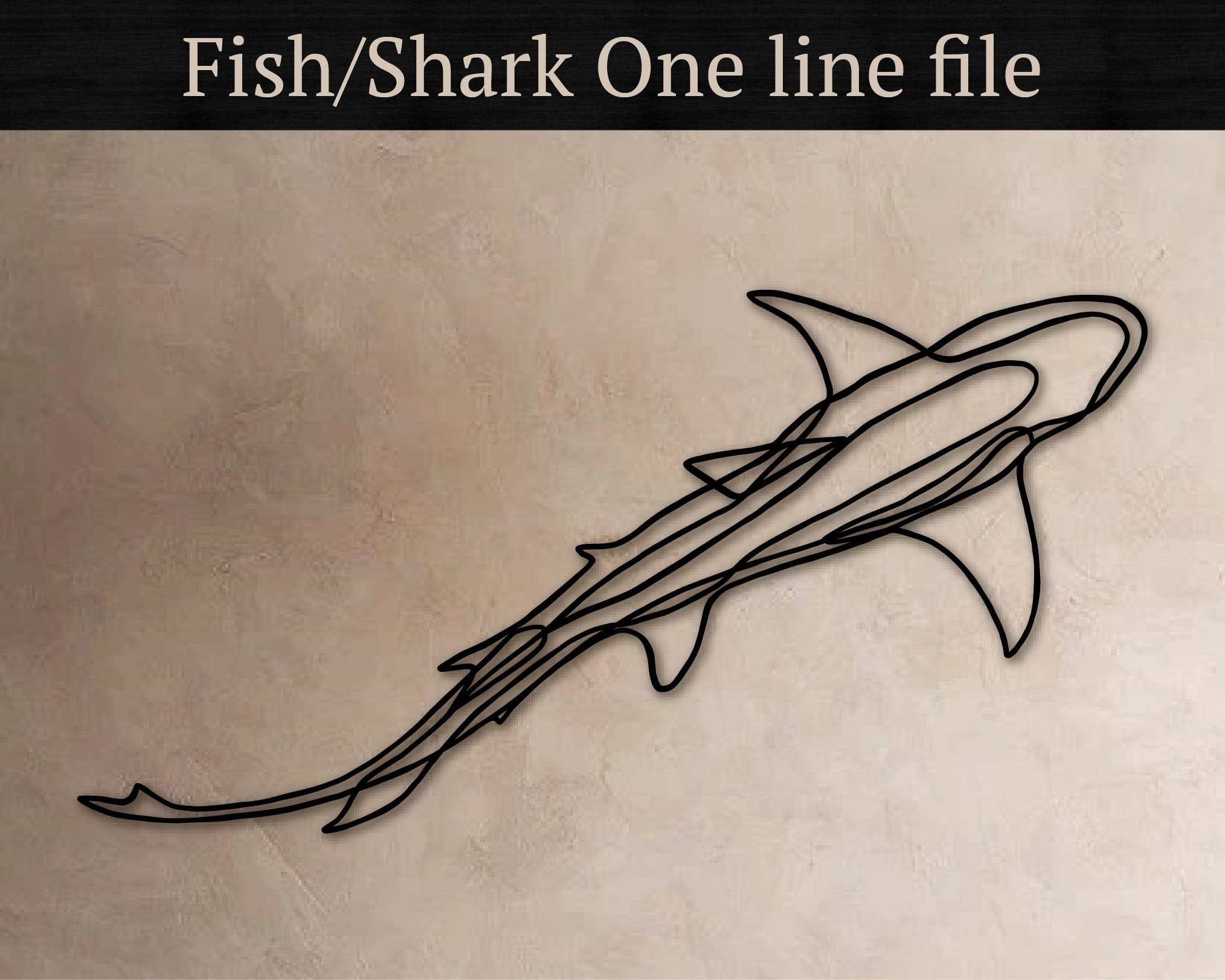 Shark Lines, Fish One-line Art Vector Files, for Laser Cut, Cnc ...