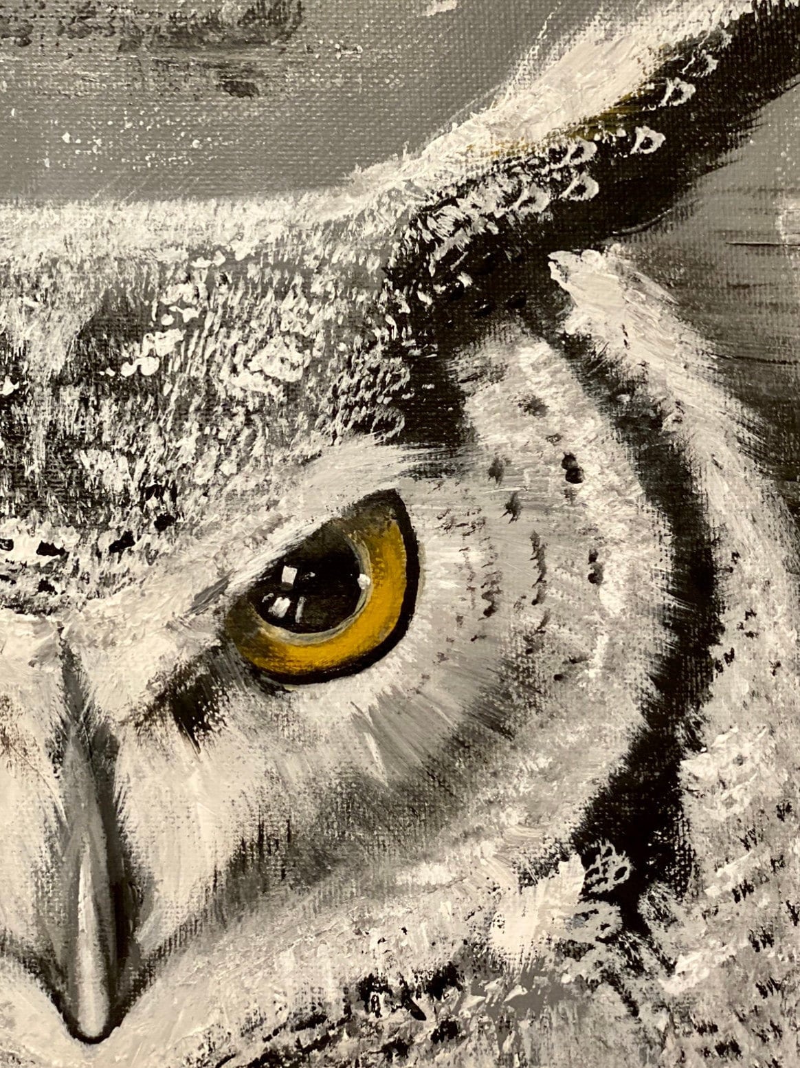 Pintura original de búho sobre lienzo, acrílico. Retrato de búho ...