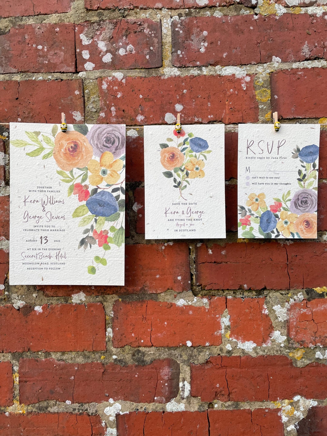 Plantable Seed Paper Wedding Invitation Suite Invitation - Etsy
