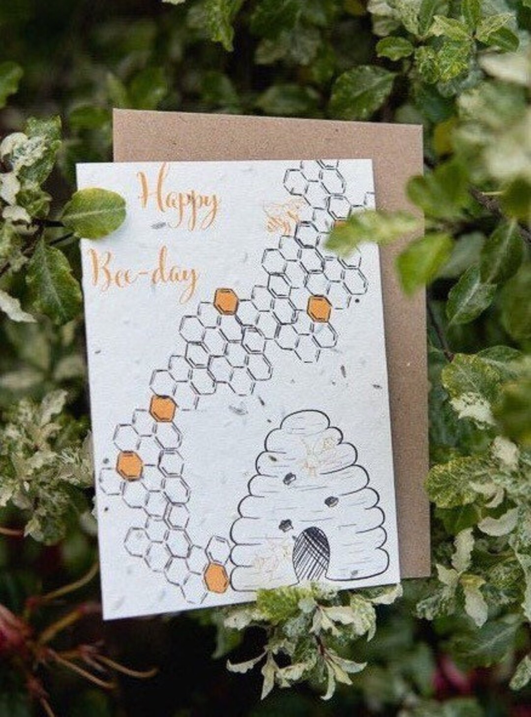 Seed Paper Birthday Card, Happy Bee Day, Bee Theme Birthday, Plantable ...