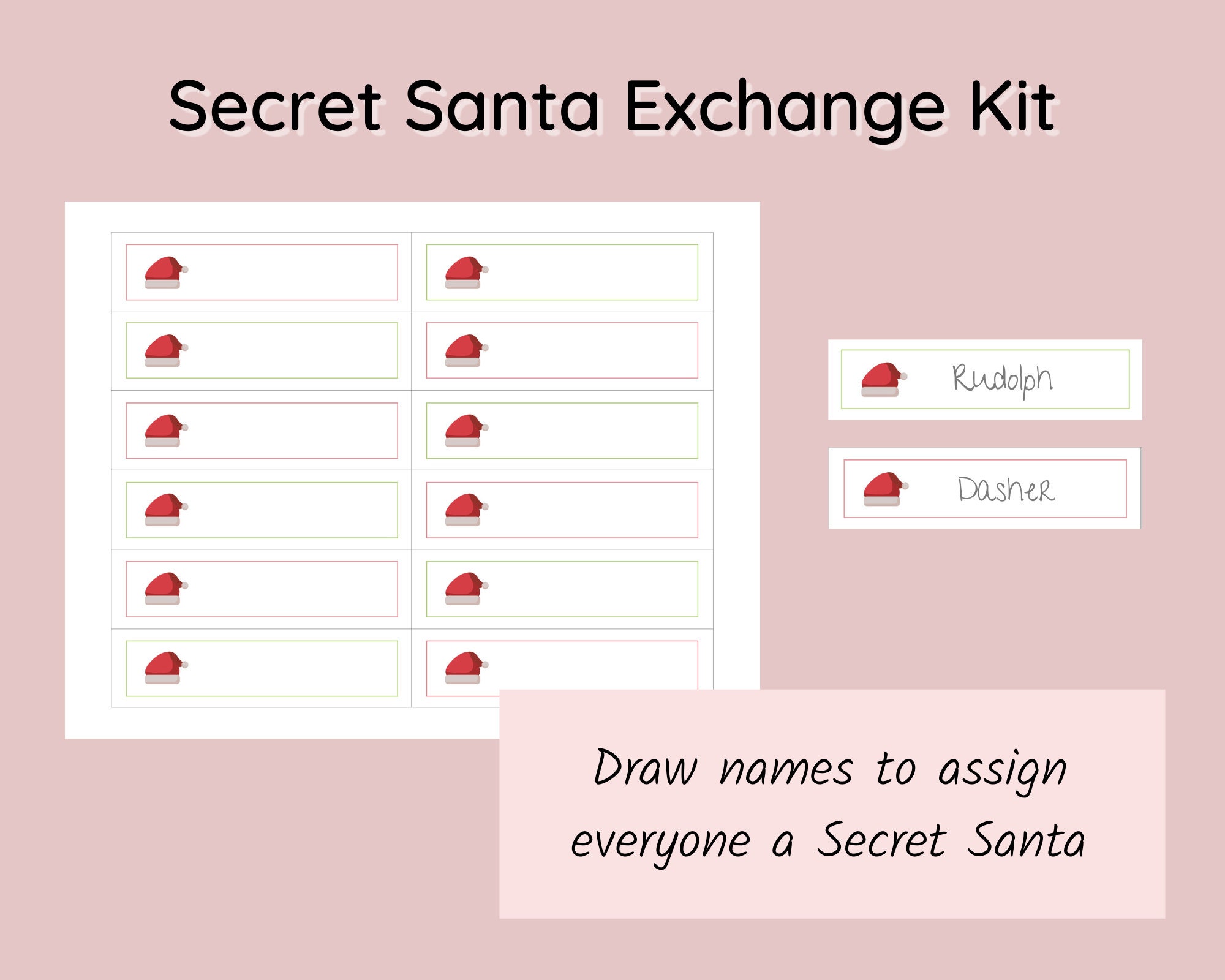 Secret Santa Gift Exchange Kit Complete Set of 3 | Sign up Sheet ...